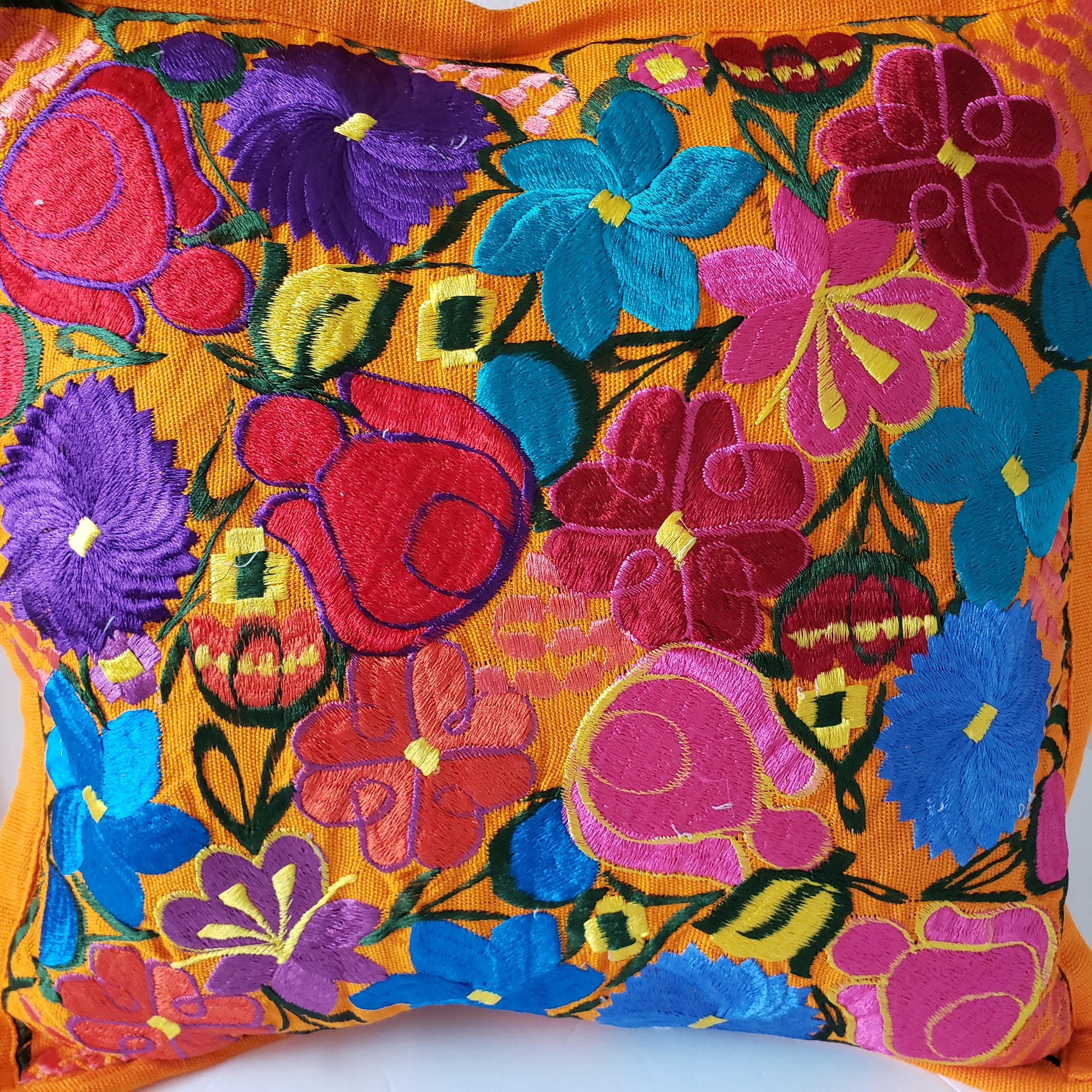 Mexican Pillow Cover Oaxaca Handmade Embroidered Decorative Pillow Cas ...