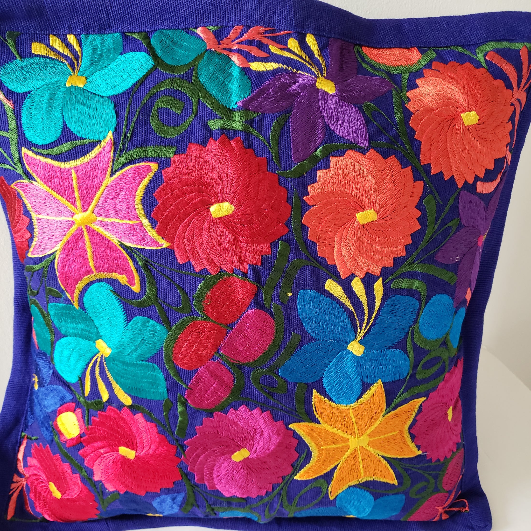 Mexican Pillow Cover Oaxaca Handmade Embroidered Decorative Pillow Cas ...