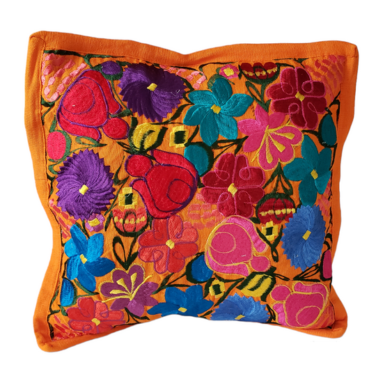 Mexican Pillow Cover Oaxaca Handmade Embroidered Decorative Pillow Cas ...