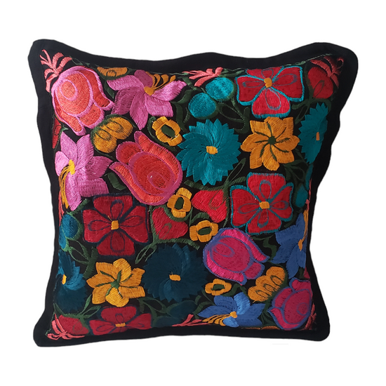 Mexican Pillow Cover Oaxaca Handmade Embroidered Decorative Pillow Cas ...