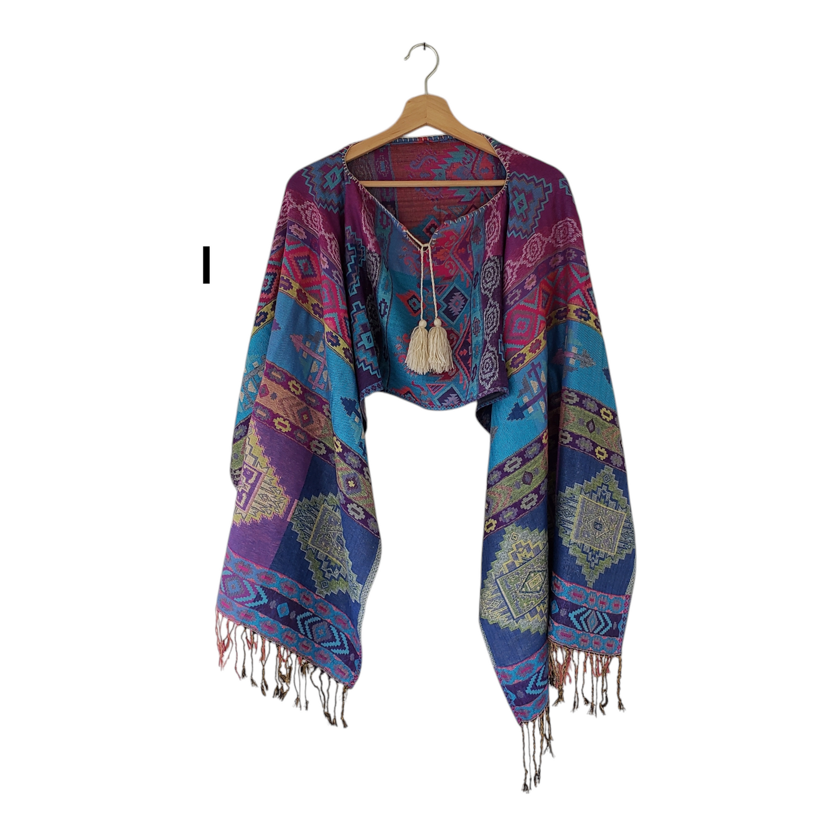 Mexican Poncho Scarf Cape Mexican Shawl Oaxaca Handwoven – The Little ...
