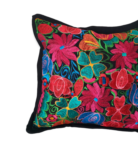 Mexican Pillow Cover Oaxaca Handmade Embroidered Decorative Pillow Cas ...